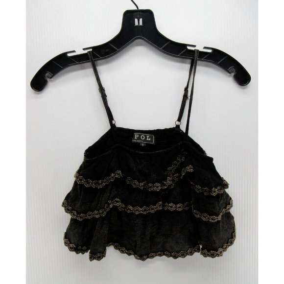 POL | Tops | Pol Top Small Cropped Blouse Ruffled Layered Smocked ...